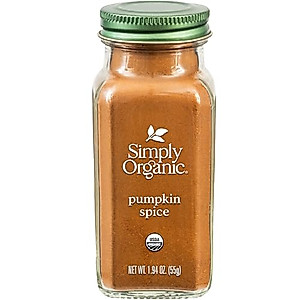 Simply Organic Pumpkin Spice, 1.94-Ounce Jar, Organic Nutmeg, Cloves, Ginger & Cinnamon, Enhances Tea, Seasoning, Kosher