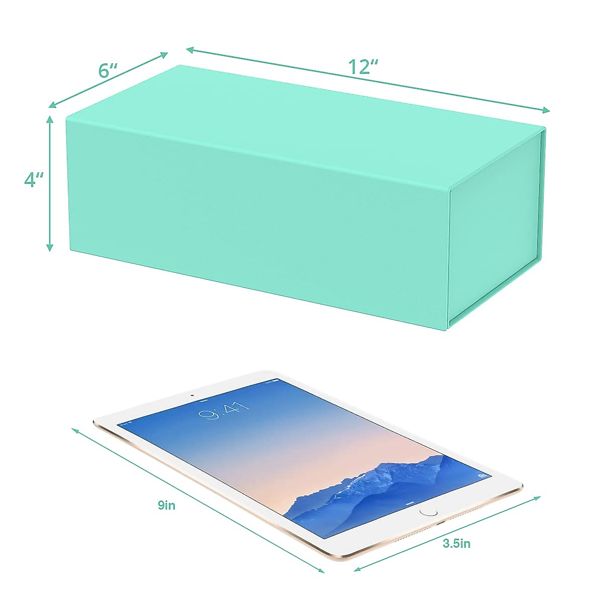 MONDEPAC Gift Box 12" x 6" x 4" with Magnetic Closure Lid Gift Box for Presents,Bridesmaid Gifts Box, Magnetic Gift Box for Gifts,Birthday Gift Box,Magnetic Gift Box for Wrapping Gifts (Sky Blue)