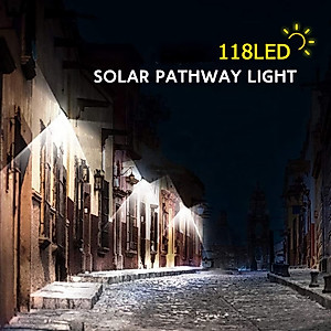 YI Lighting - Solar Light Outdoor, 118 LEDs PIR Motion Sensor Weatherproof for Wall Fence Garden