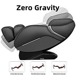 iRest SL Track Massage Chair Recliner, Full Body Massage Chair, Zero Gravity, Bluetooth Speaker, Airbags, Heating, and Foot Massage (Black)