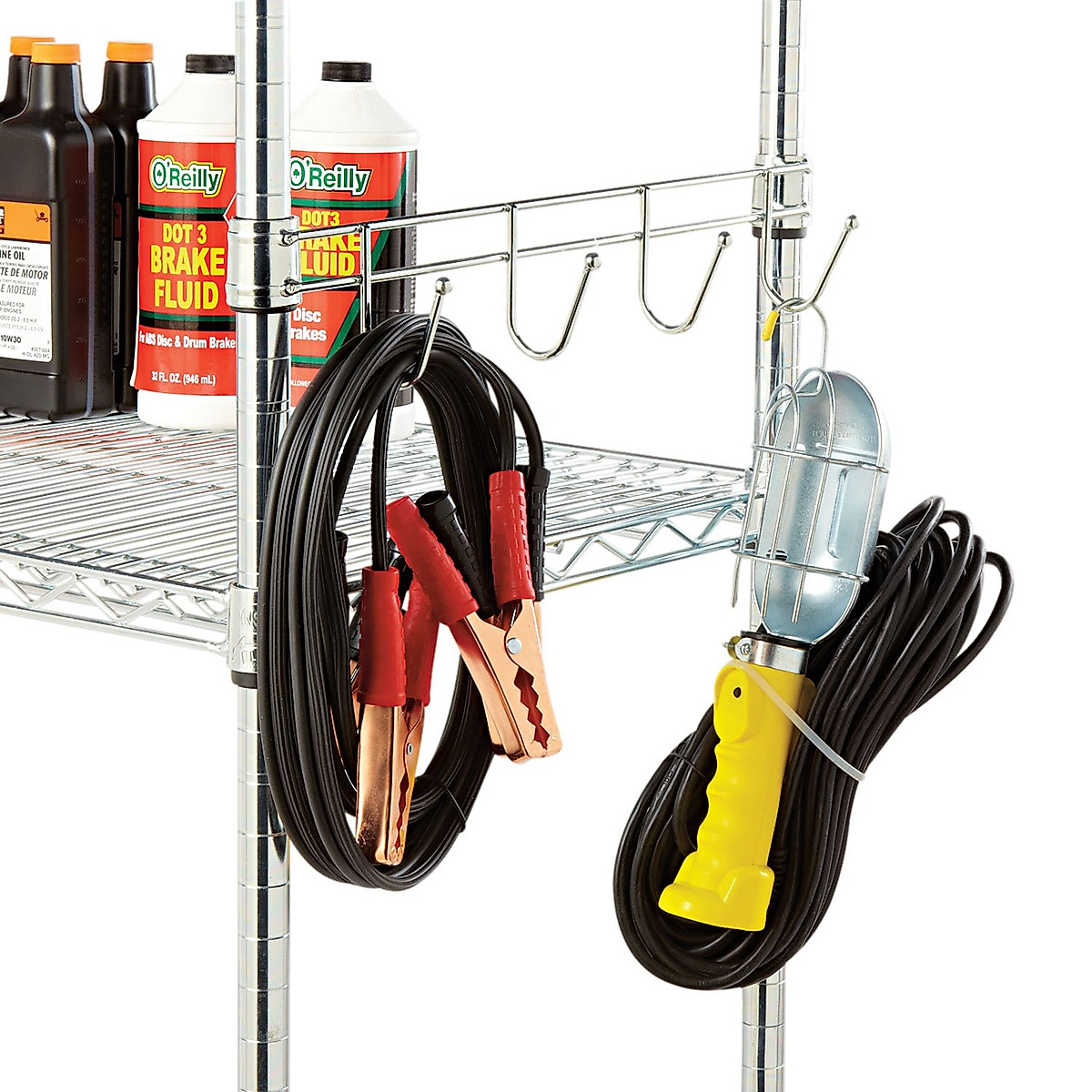 Alera SW59HB424SR Hook Bars for Wire Shelving, Five Hooks, 24-Inch Deep, Silver, 2 Bars/Pack