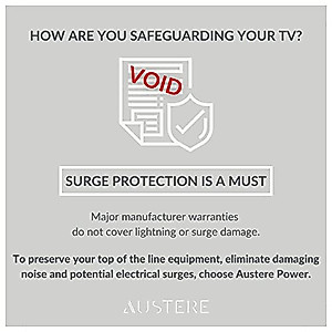 Austere V Series Surge Protector Power Strip, 8 Wide Outlets, 3 USB C and 2 USB A 2.4 amp Ports | 3000 Joules Heavy Duty, EMI/RFI Filtering, 5 Year Component Guarantee