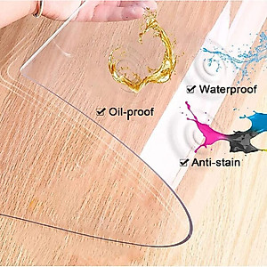 Clear PVC Desk Chair Mat 2mm Clear Floor Protector Carpet for Hard Surface Floors, Area Rug Clear Rug Runners for Hallways, Multipurpose Vinyl Roll for Wood Floor/Tile/Table Pad,60/80/100/120/140/160c