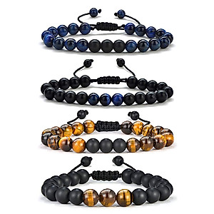 Teacher Gifts for Mens,Womens Bracelet Beads, Natural Black Lava Rock Stone Mens Anxiety Bracelets, Adjustable Aromatherapy Essential Oil Diffuser Healing Bracelet Male Teacher End of Year Gifts