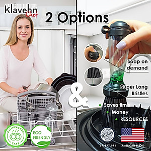 Chicken Shredder Tool Twist, Visible Meat Shredder with Brush and Detachable Plate, Ergonomic Handle, Anti-Slip, Dishwasher Safe, Heat Resistant, BPA Free, Suitable for Pork Beef Chicken (Black)