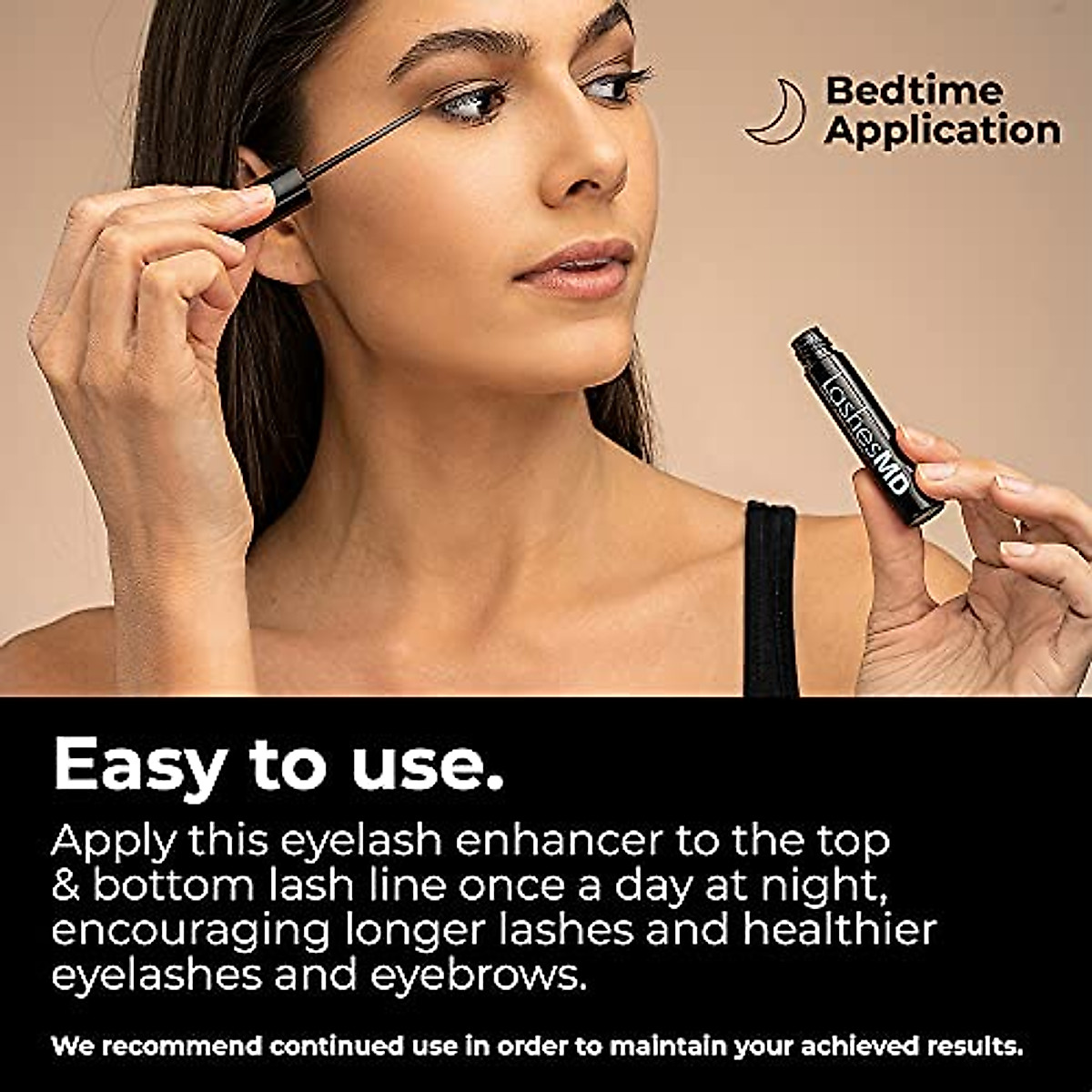 LashesMD Eyelash Growth Serum & Conditioner, 0.135 oz. – Naturally Enhances for Stronger, Thicker Lashes & Brows – Paraben & Cruelty Free – Clinically Formulated with Peptides & Botanicals