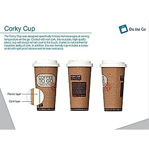 Life Story Corky Cup Reusable 16 oz Insulated Travel Mug Coffee Thermos (2 Pack)