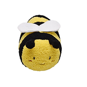 YONLIT Fuzzy Bumblebee Stuffed Animal with Smile Face and White Wings Super Cute Plush Bee Toy Excellent Gifts for Kids or Honey 12 Inch