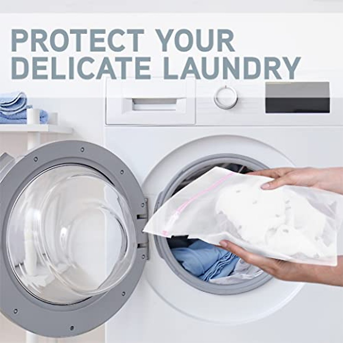 Zippered Mesh Laundry Bag - Various Sizes, Durable Breathable Material, Color Coding, Secure Zipper Closure (Set of 6)