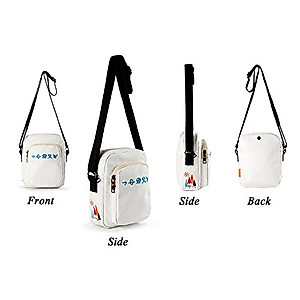 Togood Cell Phone Wallet Canvas Pocket Purse Small Crossbody Bags for women/men (White)