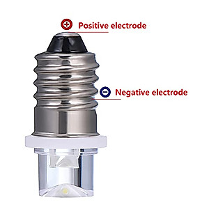 GutReise 10pcs E10 Screw Flood Led Lamps +10pcs E10 Base,12V Cold White Led Bulb Light (12V, Cold White)