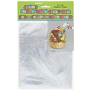 Clear Jumbo Shrink Wrap Cellophane Bag - 24" x 30" - Perfect for Gift Baskets, Birthday, Baby Shower, Bridal Shower & More (1 Roll)