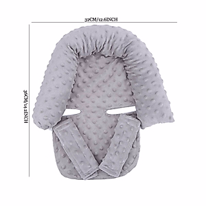 Jiawu Infant Support Pillow, Stroller Cushion, Baby Head Support, for Baby Protecting Child's Head(Grey, Baby headrest)
