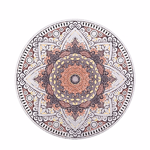 Knsbk Large Round Yoga Mat 4.6’ x 3.5mm for Exercise Premium Extra Thick, Ultra Comfortable, Non Slip, Meditation Mat