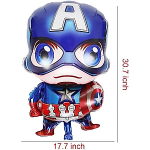 5pcs Superhero Balloons Birthday Party Decorations Supplies For Your Kids Theme Party, Baby Shower Birthday Pasrty