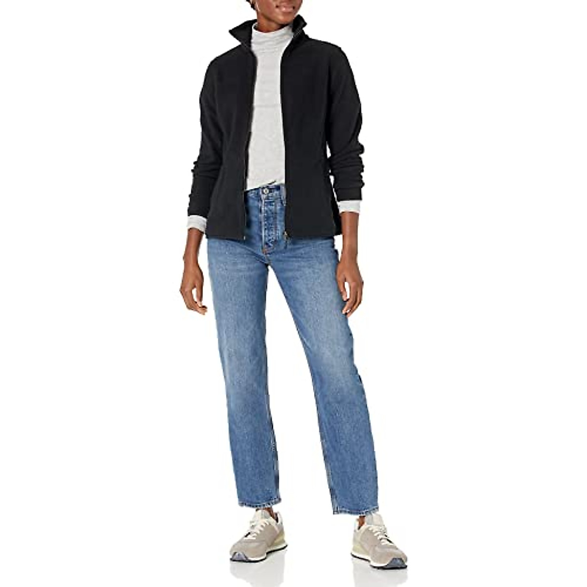 Amazon Essentials Women's Classic-Fit Full-Zip Polar Soft Fleece Jacket (Available in Plus Size), Black, X-Large