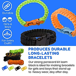 3 Bees & Me Paracord Bracelet Kit for Boys & Girls - Complete DIY Friendship Bracelet Maker Set with Jig Loom & Paracords for Kids, Tweens & Teens