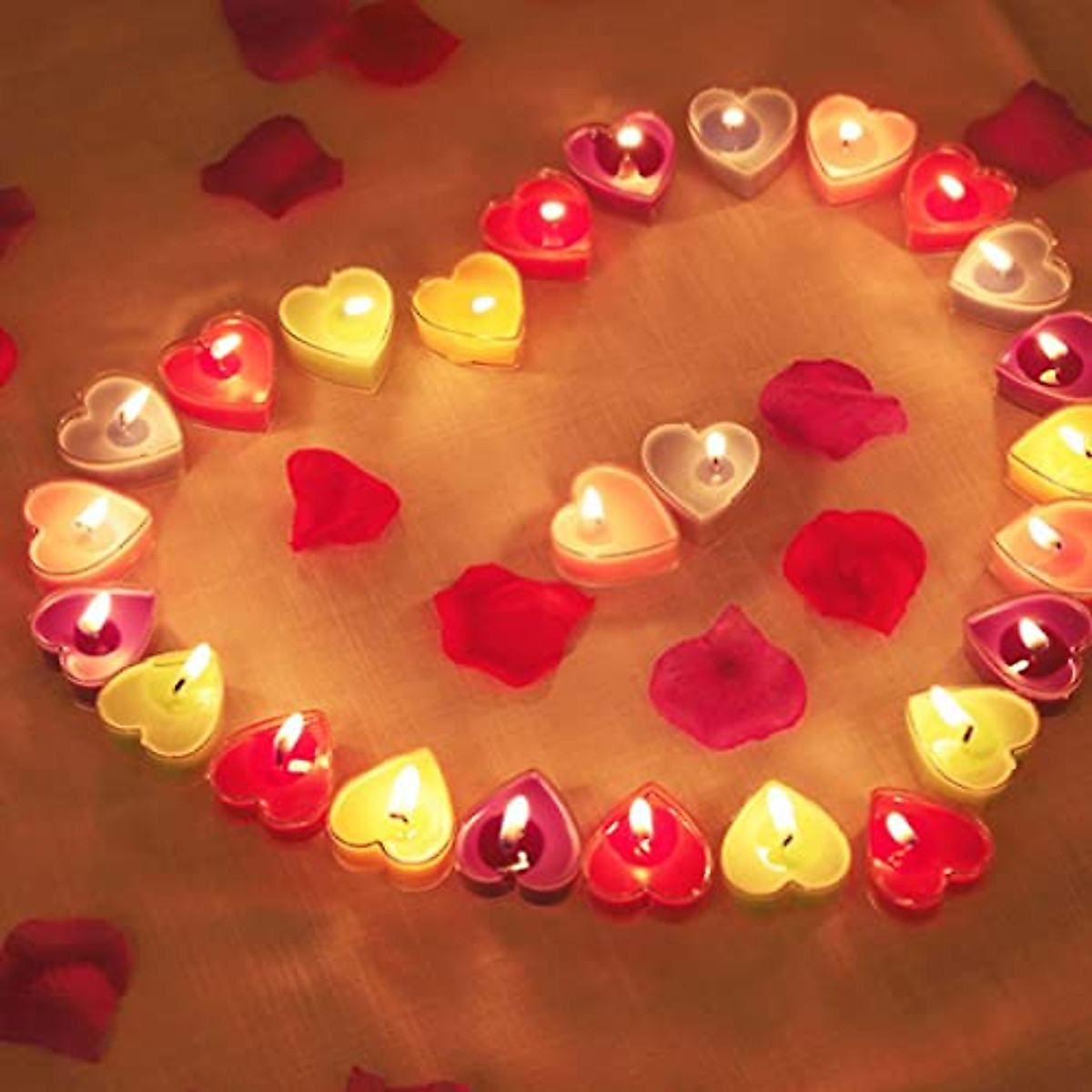 BESPORTBLE LED Tea Lights Heart Shape Tealight Candles Smokeless Tealight Candles Mini Candle for Wedding Decoration 9pcs Dining Room Table Decor