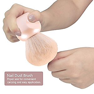 BQAN Nail Dust Brush Nail Art Dust Powder Remover Brush Nail Arts Dust Cleaner Brush Soft Kabuki Cleaner Brush for Makeup or Acrylic UV Gel Nail Arts (Pearl Pink)