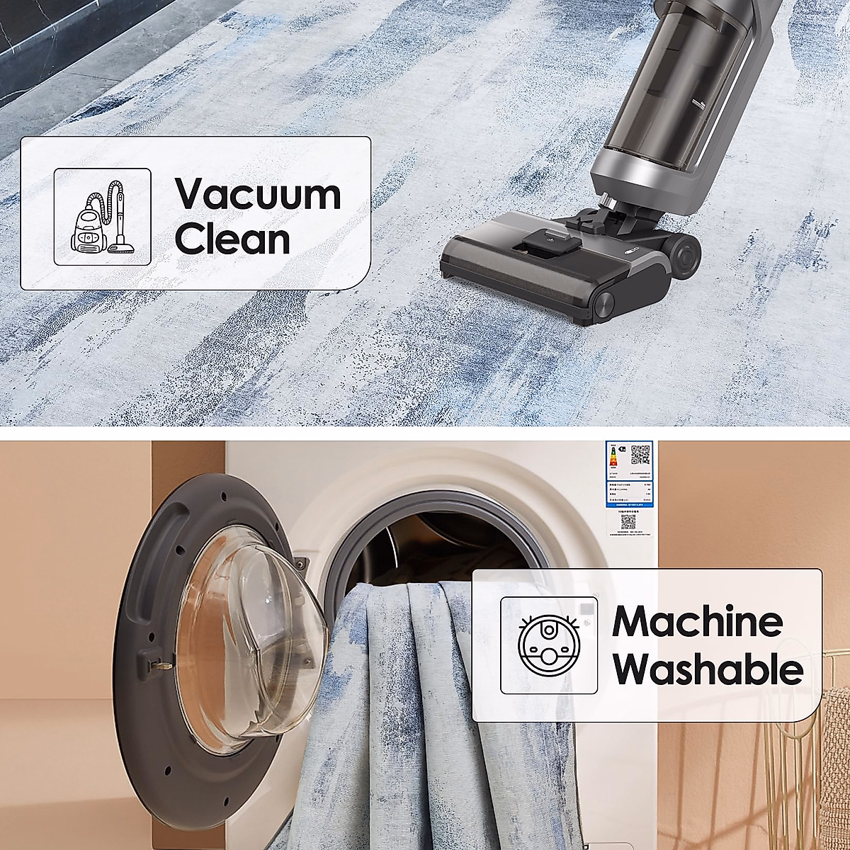 INGEROOM Machine Washable Rug Non-Slip Backing Abstract Area Rug 8x10 Washable Area Rug for Living Rooms Bedrooms and Dining Rooms Easy to Clean Modern Abstract Area Rug