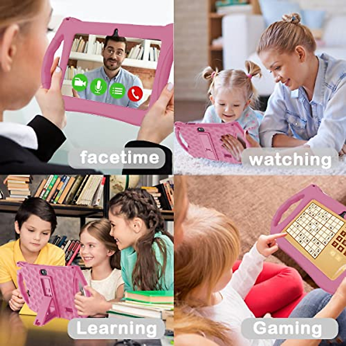 RliyOliy Kids Tablet, 7 inch Tablet for Kids, Android 11 Tablet, 3GB RAM 32GB ROM Toddler Tablet with Bluetooth, WiFi, GMS, Parental Control, Dual Camera, Shockproof Case, Educational, Games