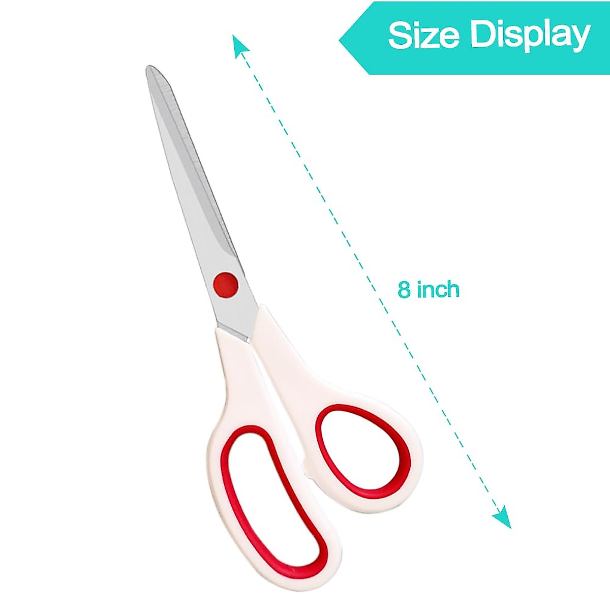 Fabric Scissors, Aksiko 8 inches Office Scissors, 2.0mm Thick Blade Shears All Purpose Scissors for Office Sewing Fabric Home Craft Use