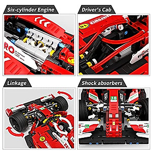 TOY PLAYER F1 Racing Car Model Kit, 1:10 Model Car, Compatible with Lego Technic, Building Blocks and Construction Toy for Adults and Kid 6 7 8 9 Years Kids (1308 Pcs)