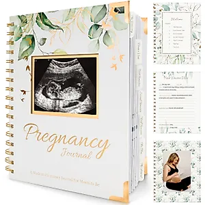 Pregnancy Journal Memory Book - 90 Pages Hardcover Pregnancy Book, Pregnancy Planner, Pregnancy Journals for First Time Moms, Baby Memory Book, Mom Book Diary, Ultrasound Baby Book Memory (Alpine)