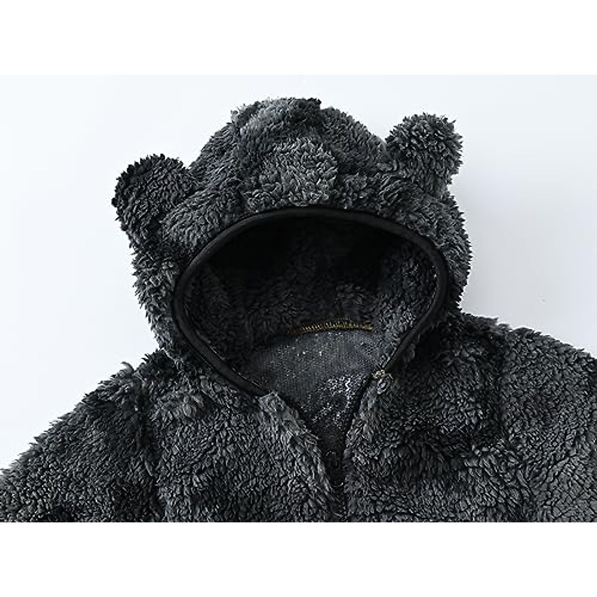 GDDXLM Toddler Girls Boys Fleece Hoody Jacket Cute Bear Ear Hoodie Sweatshirt Sweater Zip Up Teddy Jackets Warm Snowsuit Cardigan Tunic Tops Fall Winter Outwear Baby Kids Hairy Coat
