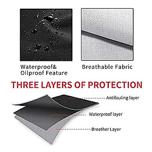 Rosoz Funny BBQ Black Chef Aprons for Men, Grill Master, Adjustable Kitchen Cooking Aprons with Pocket Waterproof Oil Proof Father’s Day/Birthday