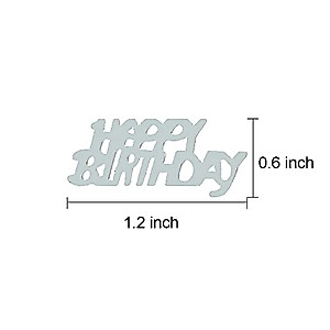 Hrovsur Happy Birthday Confetti for table - Silver Birthday Decorations Silver Table Confetti Sprinkling Scatter Birthday Party Decoration Supplies , Silver Party Table Decorations, Party Supplies (Silver)