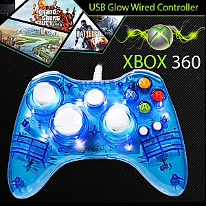 LUXMO PREMIUM Wired Xbox 360 Controller,USB xbox360 Wired Controller Gaming Controller Gamepad Joystick for Microsoft Xbox 360,Xbox 360 Slim,PC Windows（Windows 10/8.1/8/7）