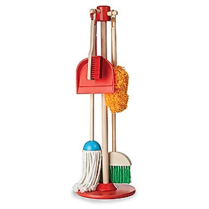 Melissa & Doug Let's Play House Dust! Sweep! Mop! 6 Piece Pretend Play Set - Toddler Toy Cleaning Set, Pretend Home Cleaning Play Set, Kids Broom And Mop Set For Ages 3+