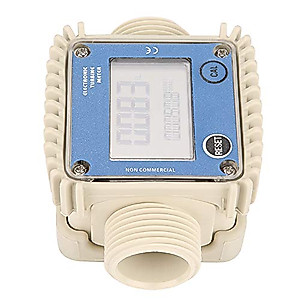 K24 LCD Turbine Digital Fuel Water Hose Flow Meter Widely Used for Chemicals Water, Blue