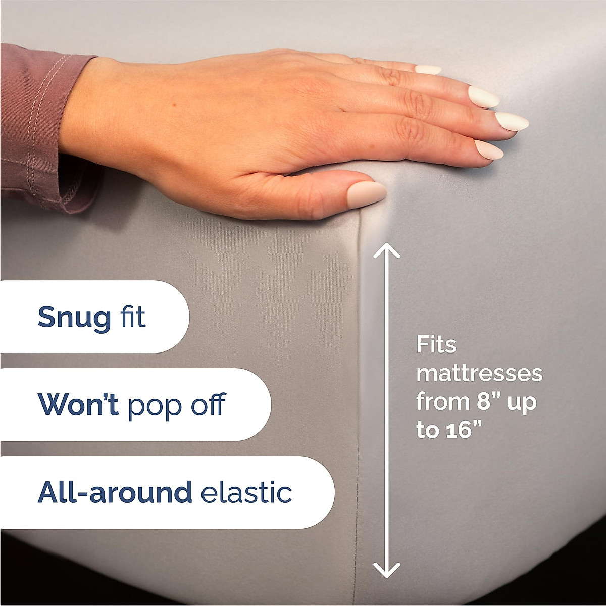 Queen Size 4 Piece Sheet Set - Comfy Breathable & Cooling Bed Sheets Set - Hotel Luxury Bedding for Women, Men, Kids & Teens - Deep Pockets, Easy-Fit, Super Soft & Wrinkle Free - Oeko-Tex - Light Grey