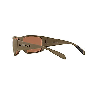 Native Eyewear Sightcaster Polarized Rectangular Sunglasses, Desert Tan/Bronze, 64 mm