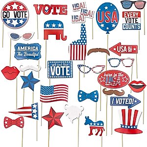 Election Day Party Photo Booth Prop Kit (30 Pieces)