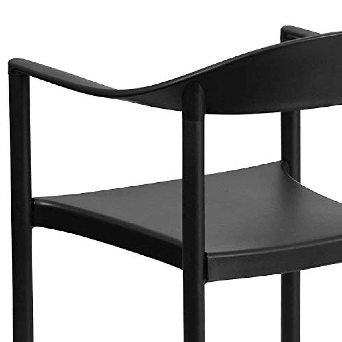 EMMA + OLIVER 1000 lb. Capacity Black Plastic Cafe Stack Chair