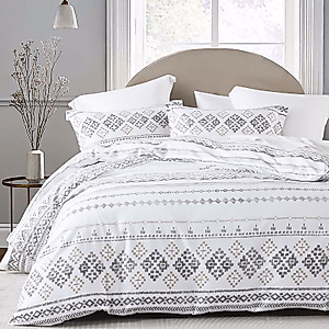 Bedduvit Boho Duvet Cover King - 100% Cotton King Duvet Cover Set for All Season,3 PCS Soft and Breathable Bohemian Summer Duvet Cover King with Zipper Closure & 8 Corner Ties