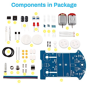 2 Pack, Practice Learning Kit Smart Car Soldering Project Kits Line Following Robot Kids DIY Electronics Education School Competition