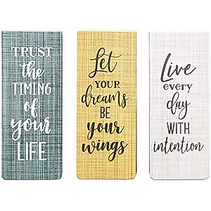 36-Pack Inspirational Magnetic Bookmarks for Women with Motivational Quotes, Bulk Magnet Page Clips for Students, Teachers, Office, Reading, 6 Designs (2.5x1 in)