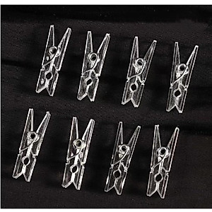 20Pcs Clear 2.5cm Plastic Clothes Pins,Clothes Line String Clips, Mini Clothes Pins, Photo Paper Peg Pins Craft Clips Clothes Pins
