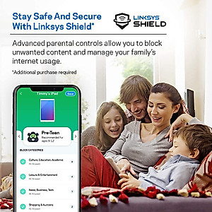 Linksys Velop Intelligent Mesh WiFi System Tri-Band, 1-Pack Black (AC2200)