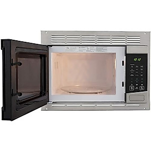 RV Stainless Steel Microwave Oven with Turntable - 1.0 Cu. Ft. Capacity | Includes Trim Kit for Easy Installation & Stylish Finish