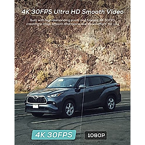 iZEEKER Dash Cam 4K, 2160P/1080P Dash Camera for Cars, WDR Night Vision Car Camera with Emergency Recording, Parking Monitoring, G-Sensor, 32GB MicroSD Card