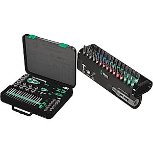 Wera 8100 SA/SC 2 Kit con cricchetto Zyklop Speed con attacco da 1/4 e 1/2, metrico, 43 pezzi & Bit-Check 30 Impaktor 1, 30 pezzi