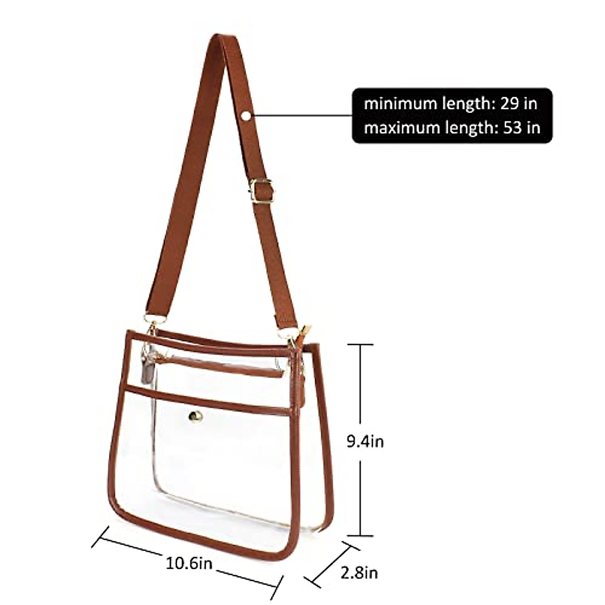 CLOUDMUSIC Clear Bag Stadium Approved Fashion Crossbody Plastic Hobo Purse For Girls Women Sports Events Concerts Clubs(05)