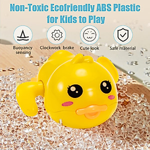 GRIKAI Bath Toys for Toddlers 1 2 3 4 Year Age Girl Boy Gift Mold Free, Baby Bathtub Wind Up Turtle for Infant 6,12,18 Month, Water Pool Swim Tub Toy Set 3-Pack (Turtle & Duck)