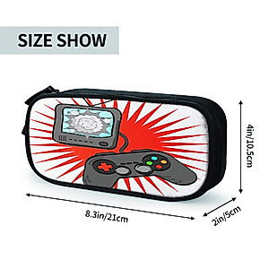 Moslion Gaming Pencil Pen Case Gamer Video Games Controller Joystick Funny Symbol Digital Sign Big Capacity Office College School Large Storage High Bag Pouch Holder Box Organizer