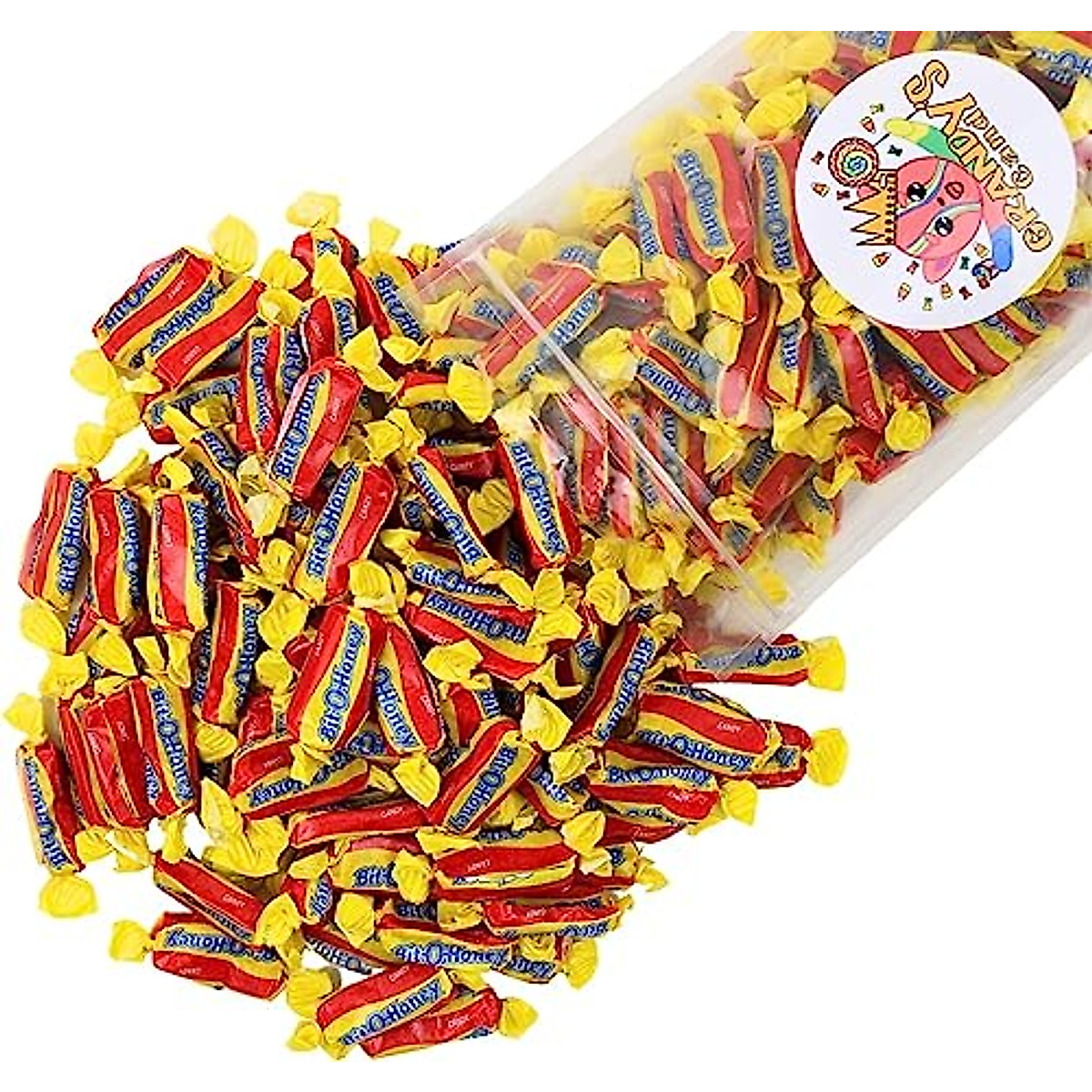 Honey Candy-Bit O Honey-Grandys Candys Nostalgic Taffy- Perfect for Throwback Parties (8 oz)